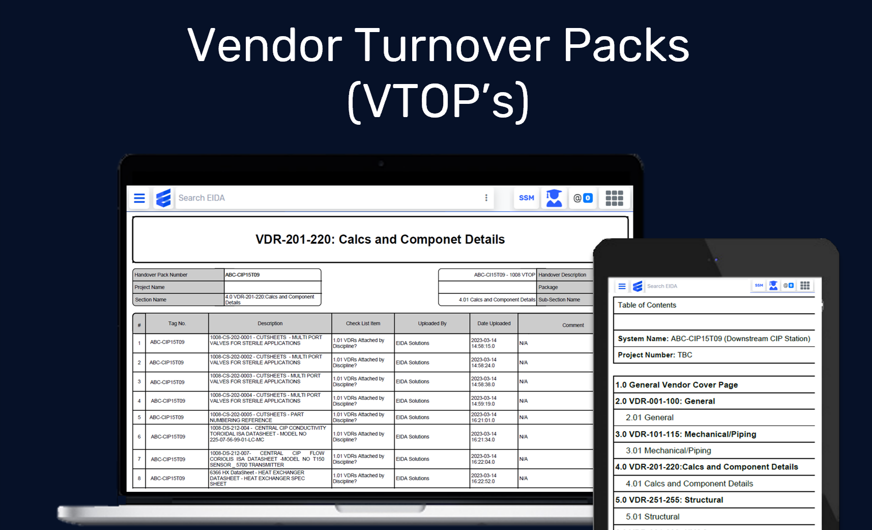 Vendor Turnover Packs (VTOP's) | EIDA